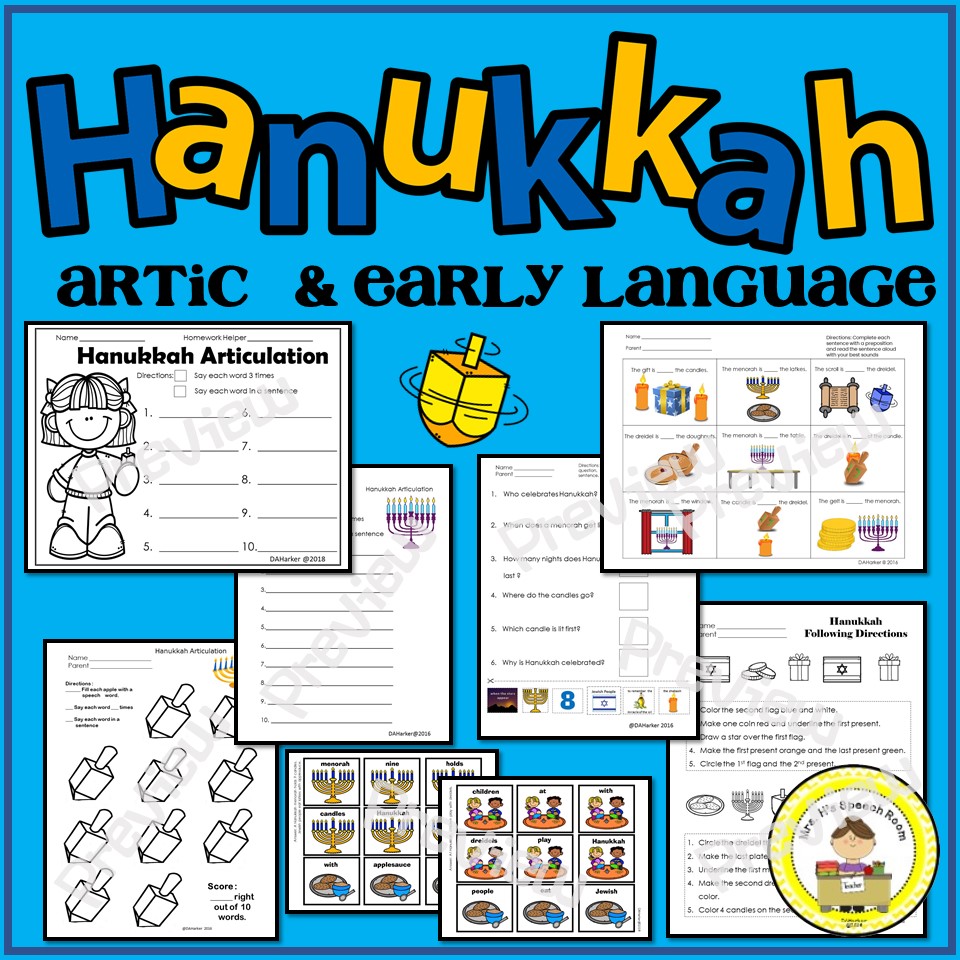 Hanukkah Speech Therapy Differentiated Printable Pack | Made By Teachers