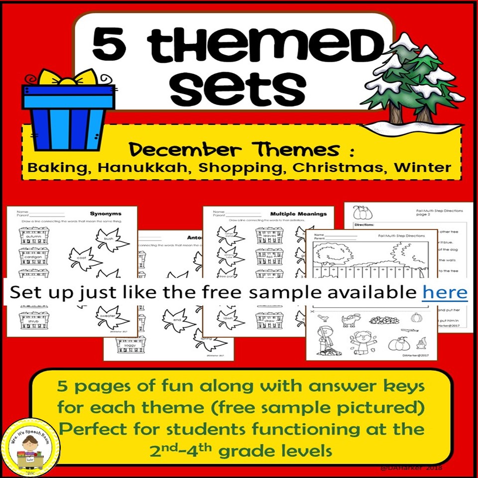 December Vocabulary -Synonyms, Antonyms, Multiple Meanings, Following ...