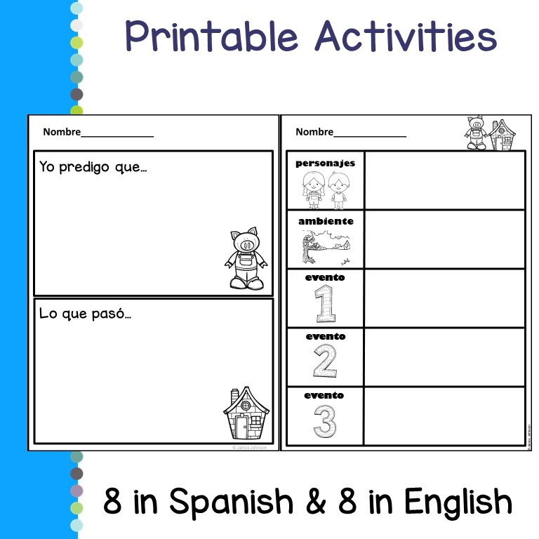 Bilingual Los Tres Cerditos Fairy Tale Reader Easy Beginning Mini Book ...