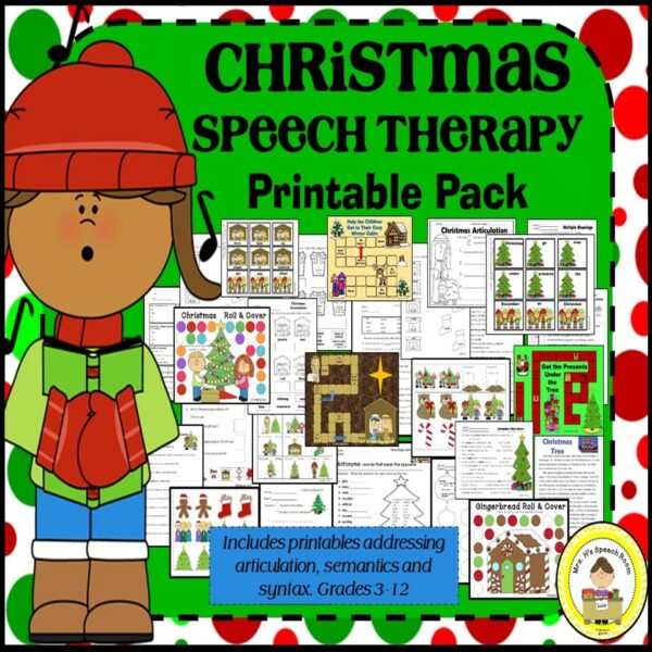 Christmas Speech Therapy Printable Pack - Made By Teachers