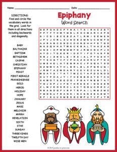 THREE KINGS DAY Activity - Epiphany Word Search Worksheet | Made By ...