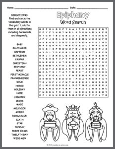THREE KINGS DAY Activity - Epiphany Word Search Worksheet | Made By ...