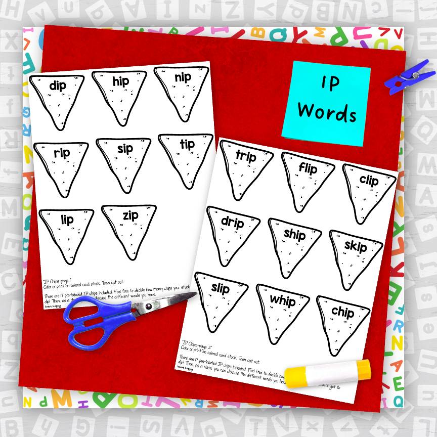 Short I Vowel Craft | IP Chips | IP Word Family | Made By Teachers
