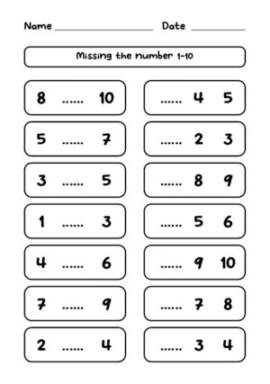 matching missing counting and writing the number worksheet - Made By ...