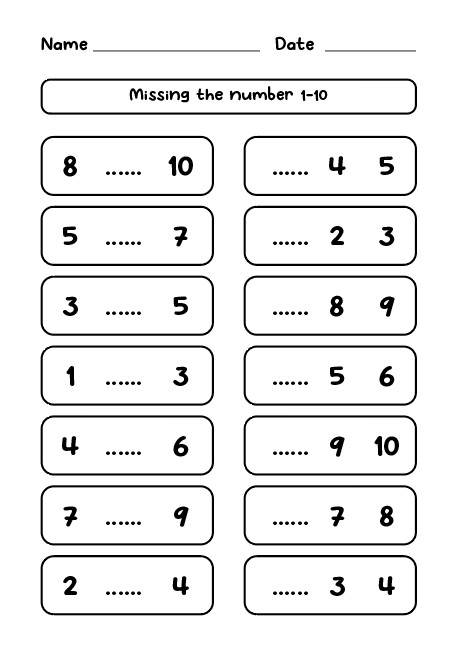 matching missing counting and writing the number worksheet | Made By ...