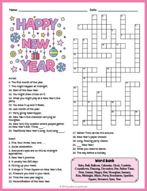 HAPPY NEW YEAR 2023 Crossword Puzzle Worksheet Activity - Made By Teachers