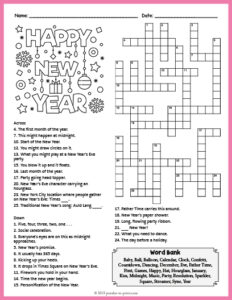 HAPPY NEW YEAR 2023 Crossword Puzzle Worksheet Activity | Made By Teachers