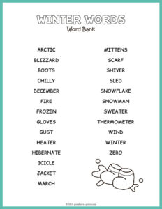 WINTER VOCABULARY Crossword Puzzle Worksheet Activity | Made By Teachers