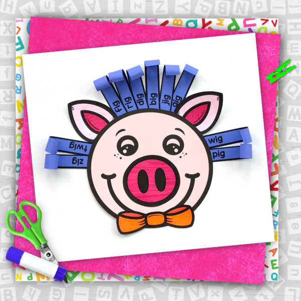 Short I Vowel Craft | Pig's Wig | IG Word Family | Made By Teachers
