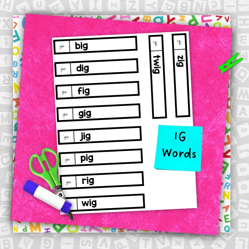Short I Vowel Craft | Pig's Wig | IG Word Family | Made By Teachers