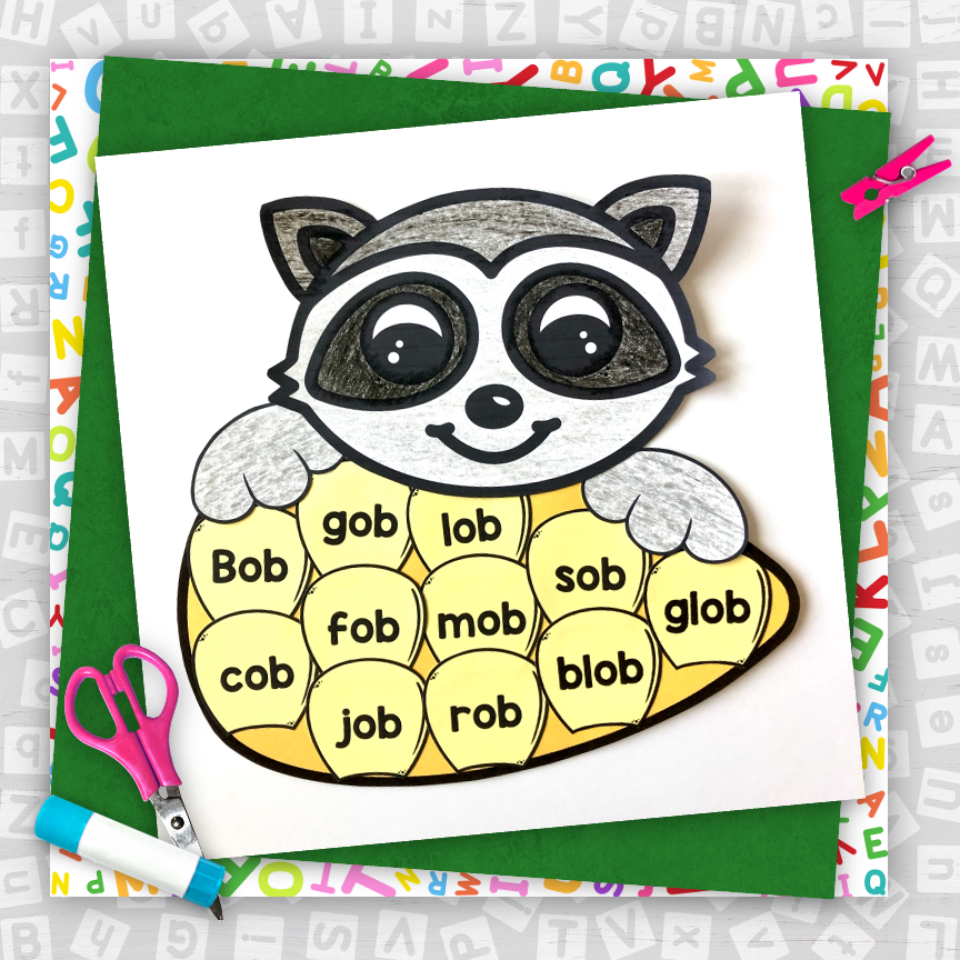 Short O Vowel Craft | OB on the Cob | OB Word Family | Made By Teachers