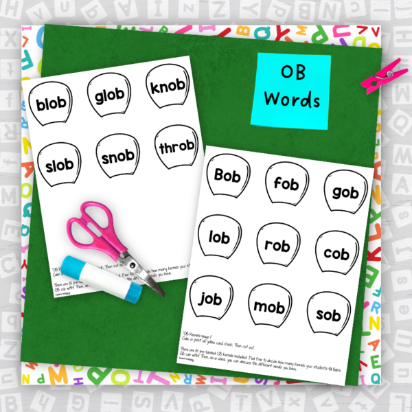 Short O Vowel Craft | OB on the Cob | OB Word Family | Made By Teachers