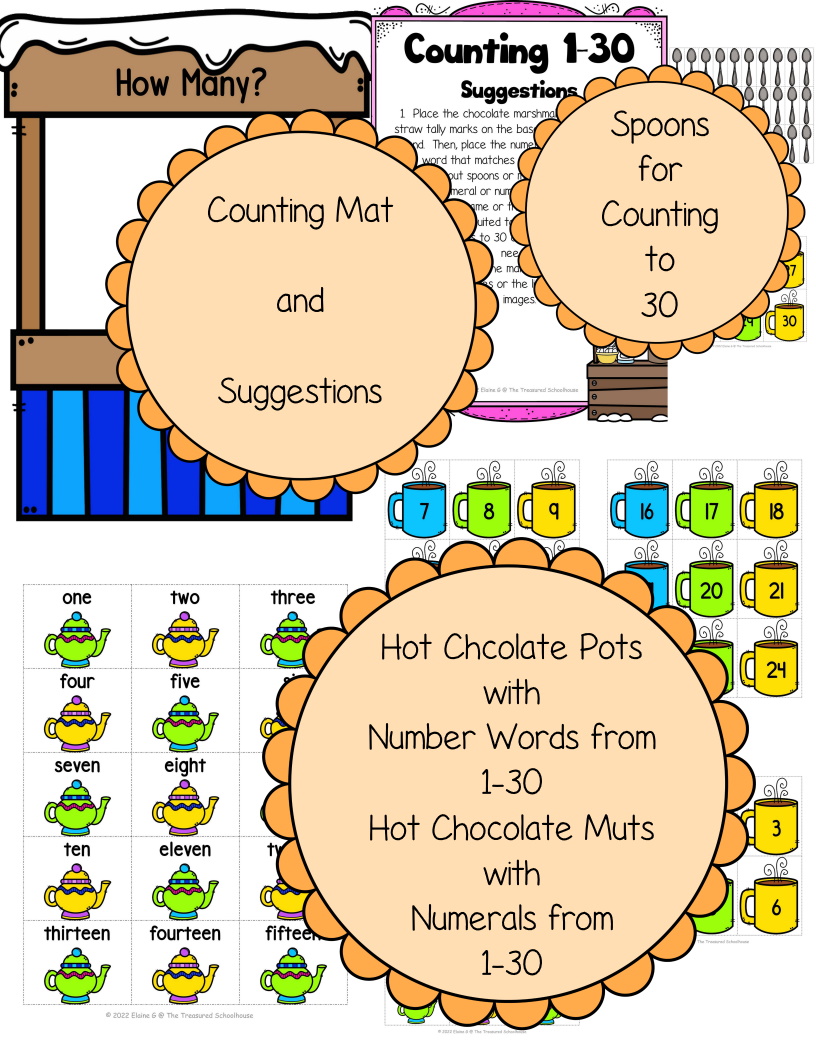 Hot Chocolate Counting Number 1-30 Mat | Made By Teachers