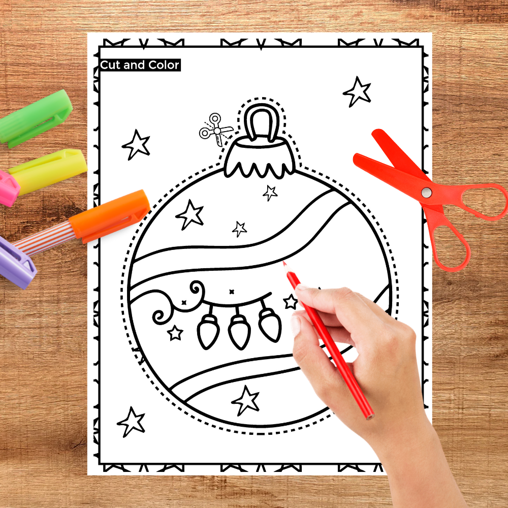 Christmas Scissor skills Cutting and Coloring ,Winter Activities 100 ...