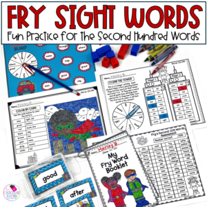 Sight Word Practice - Game - Worksheets - Fry Words 101-200 | Made By ...