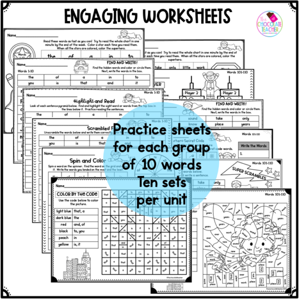 Sight Word Practice - Games - Worksheets - Fry Words 1-200 - BUNDLE ...