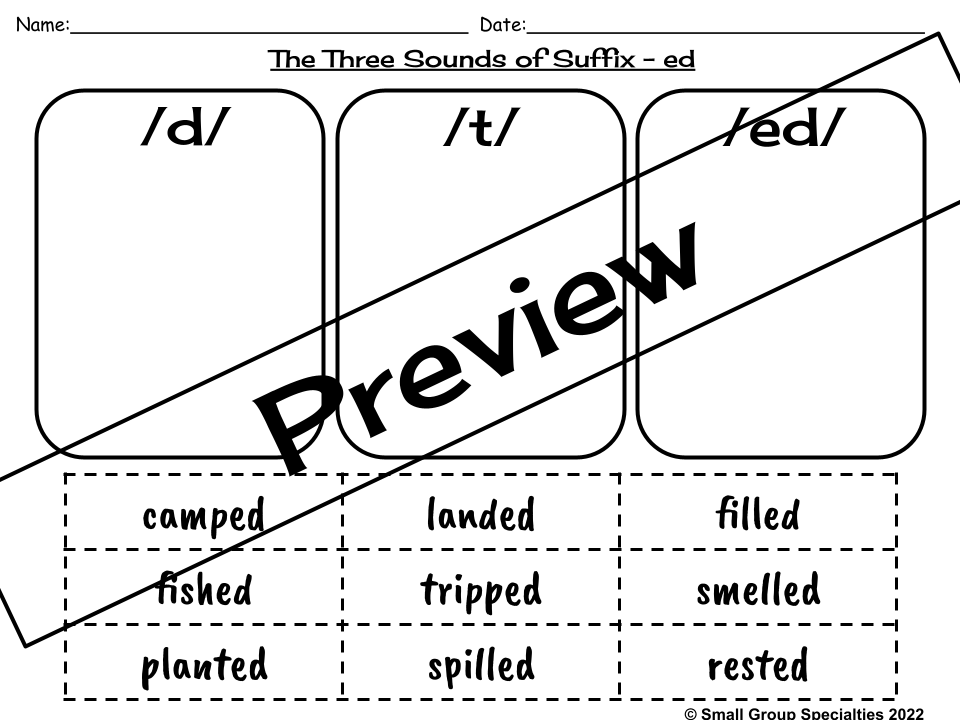 The Three Sounds of Suffix -ed Sorting Activities | Made By Teachers