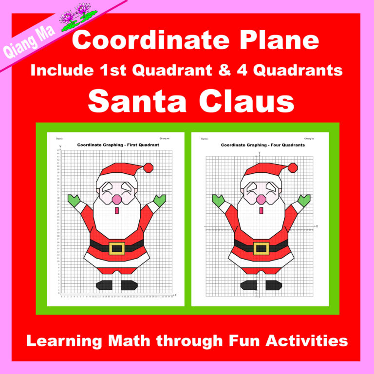 Christmas Coordinate Plane Graphing Picture: Santa Claus IV | Made By ...
