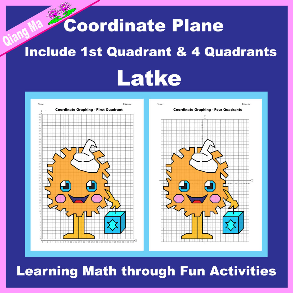 Hanukkah Coordinate Plane Graphing Picture: Latke | Made By Teachers