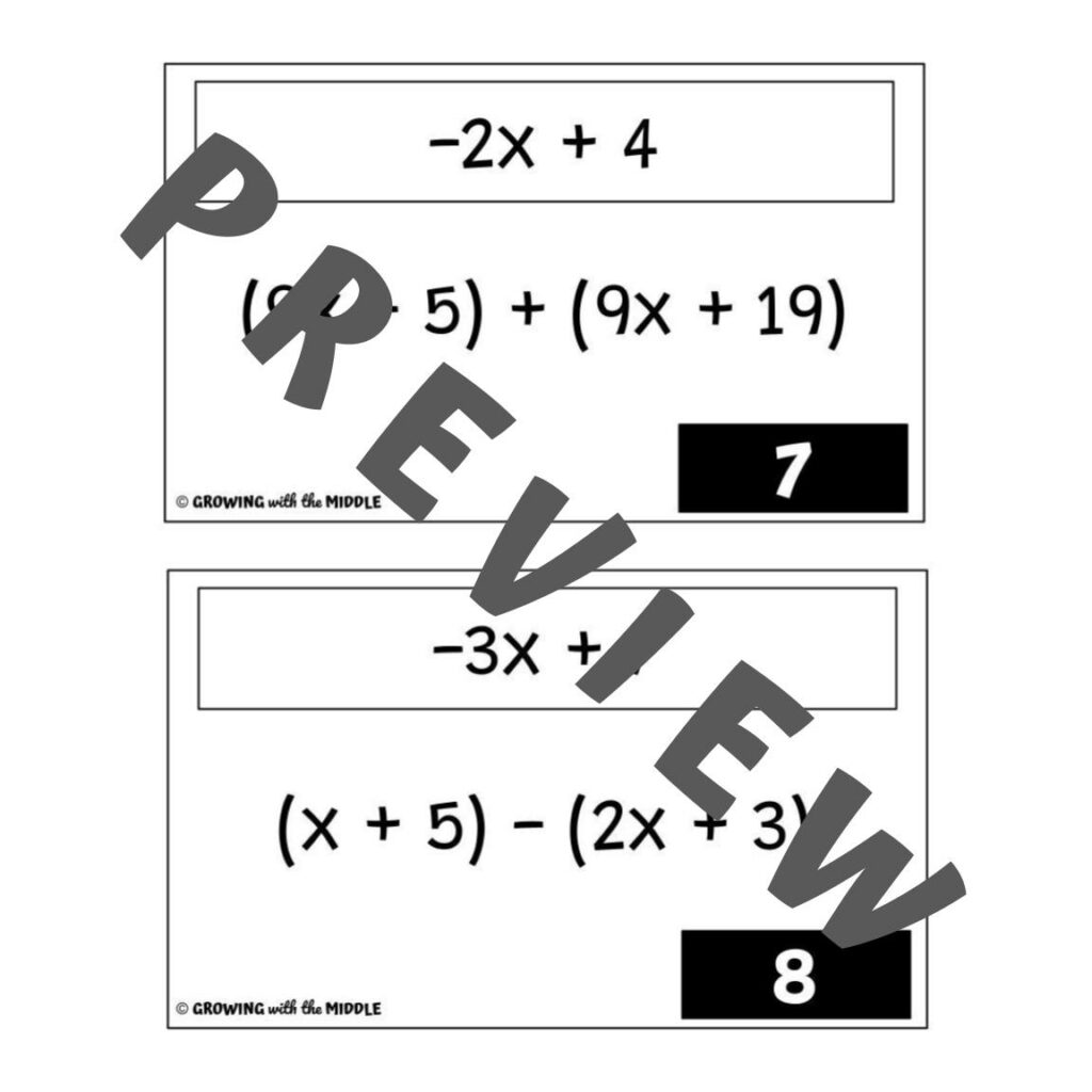 Adding and Subtracting Linear Expressions Scavenger Hunt | Made By Teachers