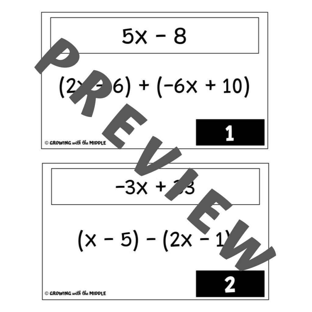 Adding and Subtracting Linear Expressions Scavenger Hunt | Made By Teachers