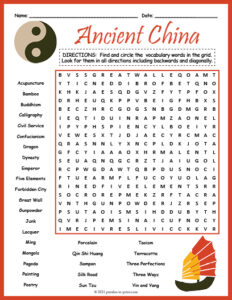 ANCIENT CHINA Civilization Word Search Puzzle Worksheet Activity | Made ...