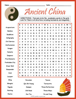 ANCIENT CHINA Civilization Word Search Puzzle Worksheet Activity | Made ...