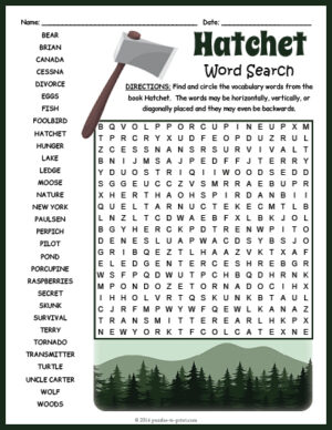 HATCHET Novel Study Word Search Puzzle Worksheet Activity - Made By ...