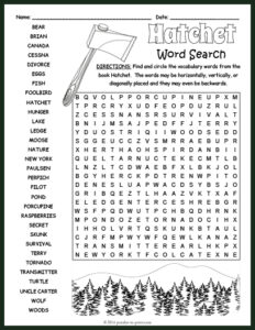 HATCHET Novel Study Word Search Puzzle Worksheet Activity | Made By ...