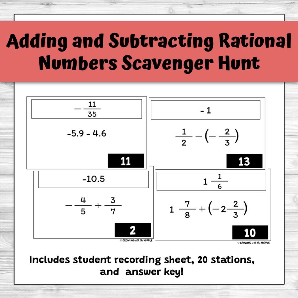 Adding And Subtracting Rational Numbers Scavenger Hunt Made By Teachers Adding And Subtracting Rational Numbers Scavenger Hunt Made By Teachers