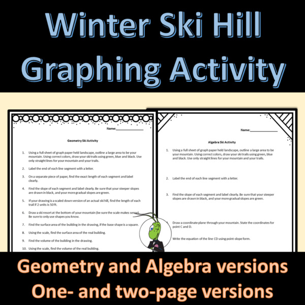 Winter Ski Hill Graphing Activity| Algebra | Geometry | Made By Teachers