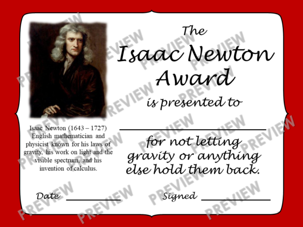 Math Certificates - Pack of 50 certificates featuring famous ...