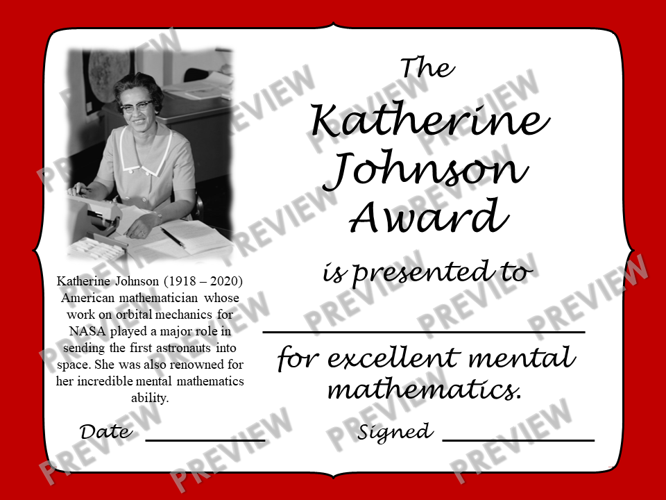 Math Certificates - Pack of 50 certificates featuring famous ...