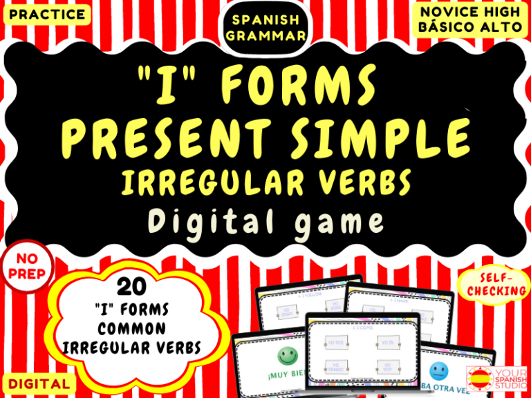 TIC TAC TOE PAST SIMPLE IN SPANISH DIGITAL GAME REGULAR AND IRREGULAR ...