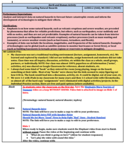 6th Science Lesson Forecasting Natural Hazards OAS 6.ESS3.2 NGSS MS ...