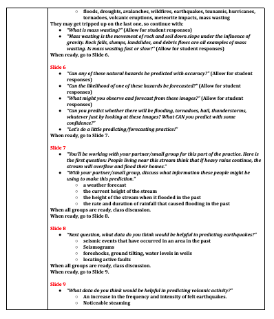 6th Science Lesson Forecasting Natural Hazards OAS 6.ESS3.2 NGSS MS ...