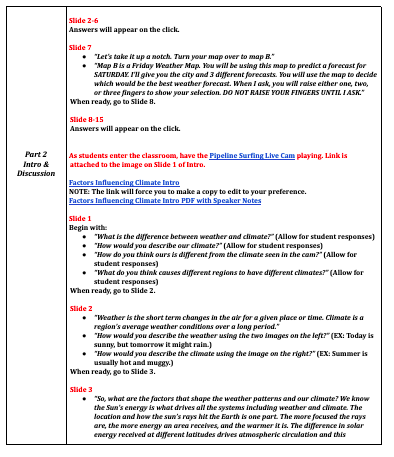 6th Science Lesson Air Mass/Weather, Climate OAS 6.ESS2.5,2.6 NGSS MS ...