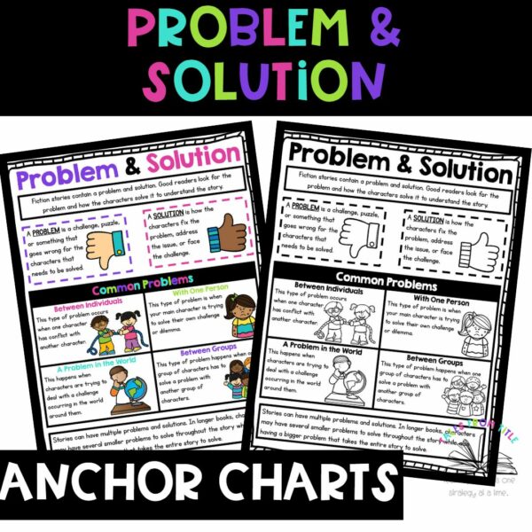 Fiction Anchor Charts and Interactive Notebook Pages: Problem and ...