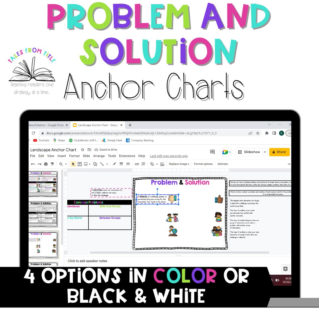 Fiction Anchor Charts and Interactive Notebook Pages: Problem and Solution | Made By Teachers