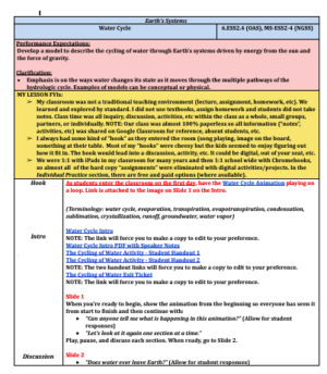 6th Science Lesson Water Cycle OAS 6.ESS2.4 NGSS MS-ESS2-4 | Made By ...