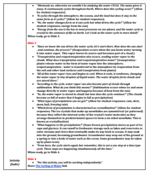 6th Science Lesson Water Cycle OAS 6.ESS2.4 NGSS MS-ESS2-4 | Made By ...