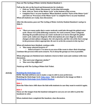 6th Science Lesson Water Cycle OAS 6.ESS2.4 NGSS MS-ESS2-4 | Made By ...