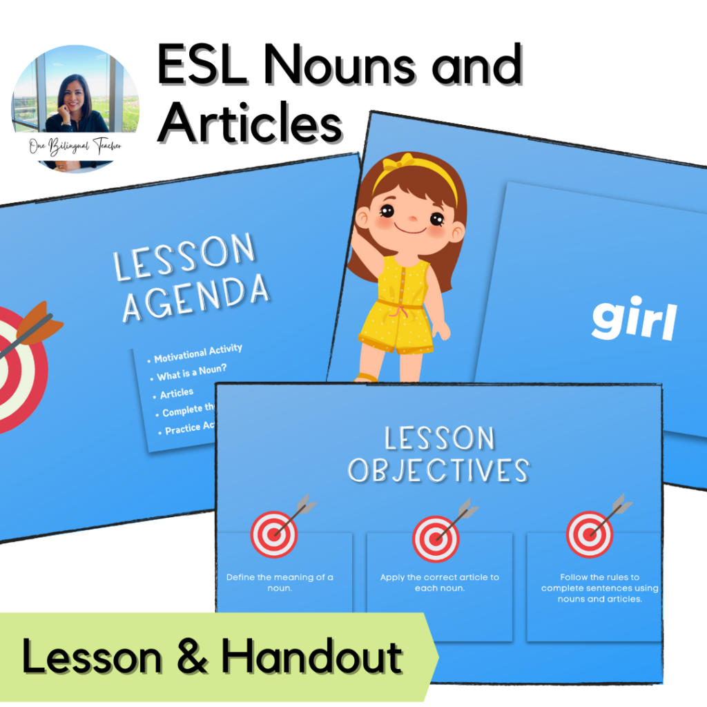 Nouns & Articles Lesson & Handout for ESL students | Made By Teachers