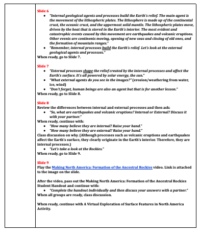 6th Science Lesson Earth's Processes,Plate Tectonics 6.ESS2.2,2.3, MS ...