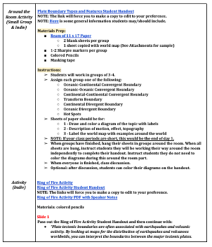 6th Science Lesson Earth's Processes,Plate Tectonics 6.ESS2.2,2.3, MS ...
