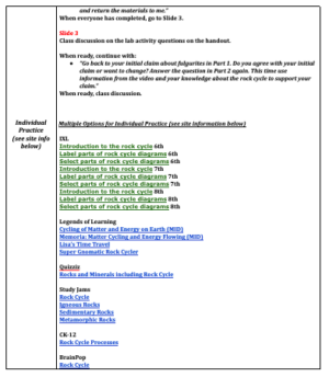 6th Science Lesson Cycling of Earth's Materials OAS 6.ESS2.1 NGSS MS ...