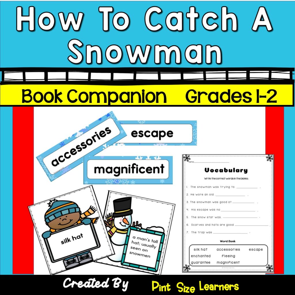 How To Catch a Snowman Book Study | Reading Center Activities ...