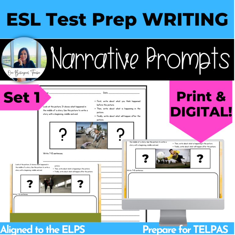 ESL Test Prep Narrative Writing Prompts Set 1 | Made By Teachers