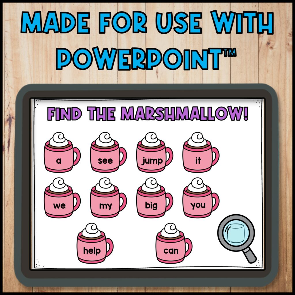 Pre-K Sight Words | Winter Digital Hide & Seek – Hot Cocoa | Made By ...