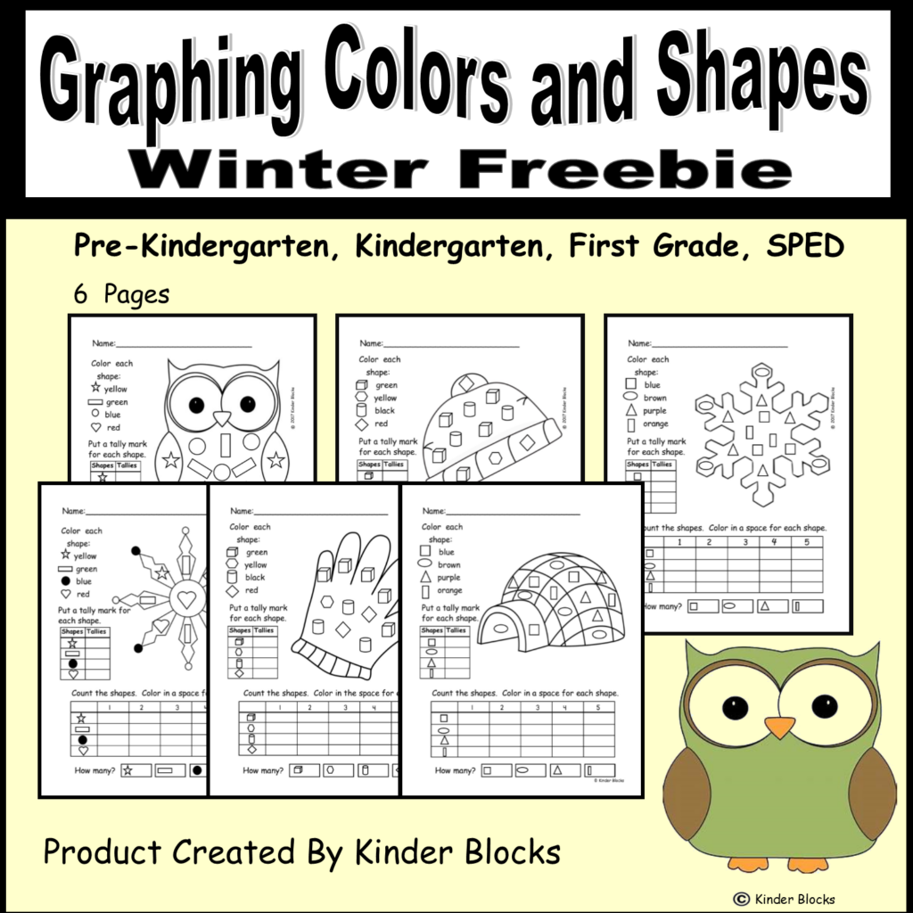 Graphing Colors and Shapes Winter Freebie | Made By Teachers